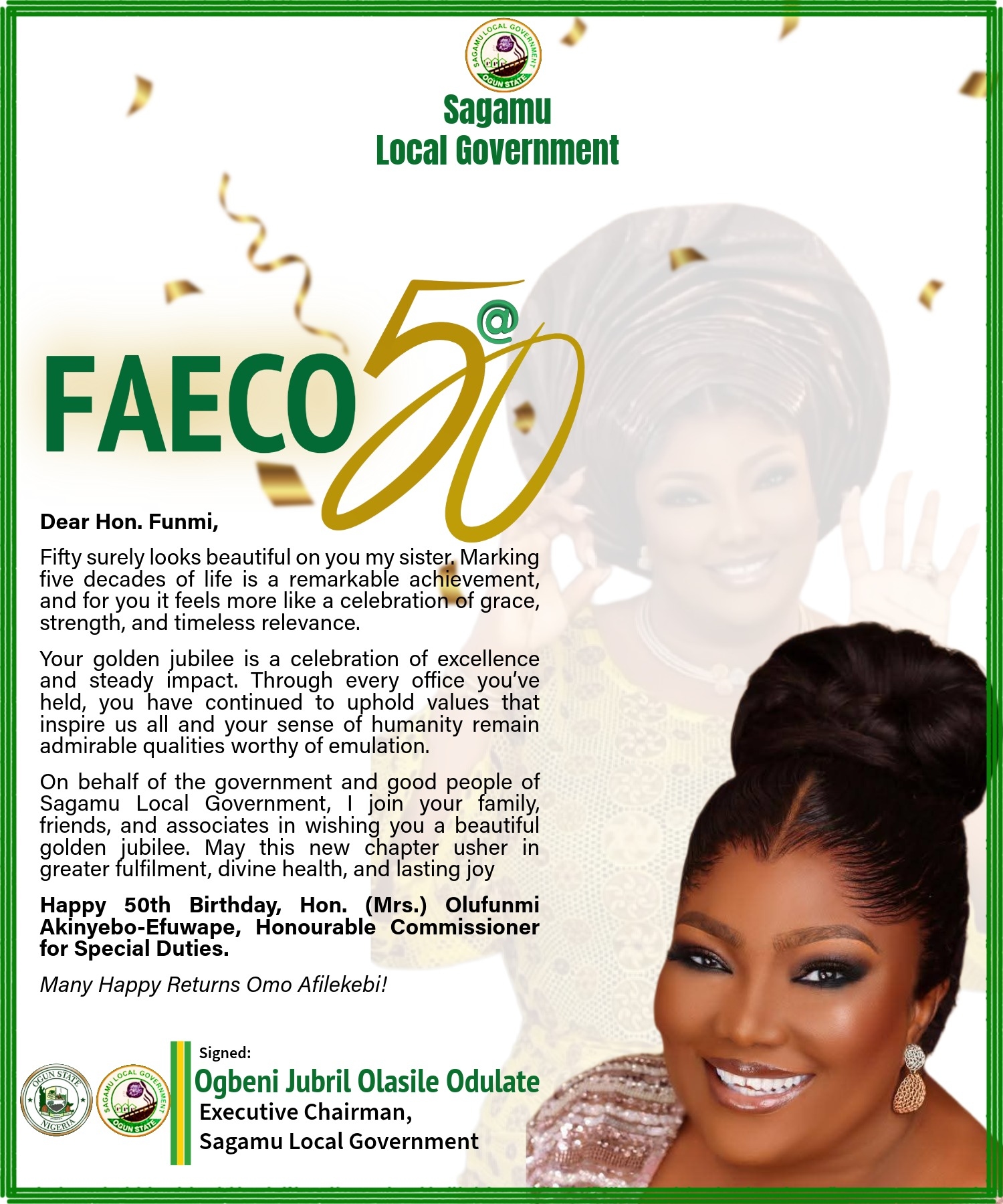 Sagamu Council Chairman Felicitates Commissioner Funmi Akinyebo-Efuwape ...